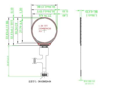China 1.09-Inch Round LCD Module | 240×240 Resolution, MCU Interface, 350cd/m² Brightness, Low Power for Smart Watches & Fitness Trackers for sale