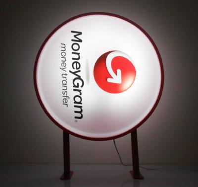 China Double Sided Vacuum Forming Light Box , Round Shape Acrylic Light Box Sign For Bank for sale