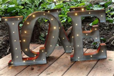 Cina La luce d'annata di amore del metallo LED segna 3D con lettere impermeabile per la festa nuziale in vendita