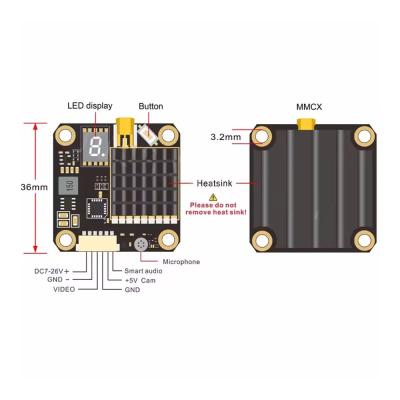 China AKK 2W 5.8G FPV Video Transmitter 37CH 25mW/200mW/600mW/1000/2000mW Switchable Drone VTX for sale