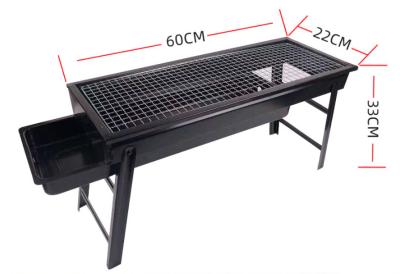 中国 60cm BBQの折る木炭グリル携帯用BBQのグリルの中庭のグリルの屋外の折るバーベキュー 販売のため
