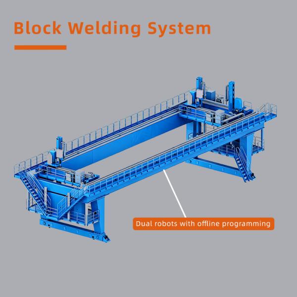 Quality Fully Automatic Block Robot Welding System with Obstacle Avoidance Intelligence and Multi-Robot Synchronization for Shipbuilding for sale
