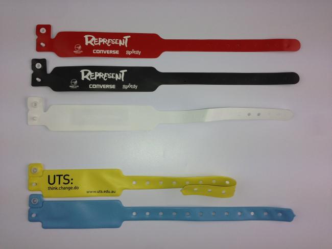 Close-up of RFID wristband chip