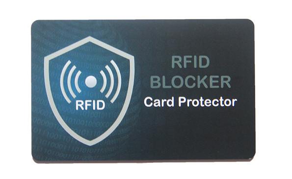 RFID blocking card showing front design