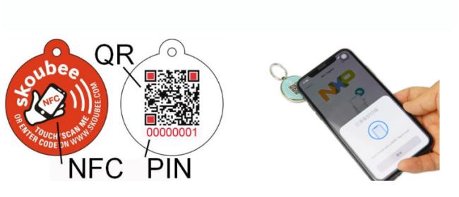 Close-up view of NFC Animal ID Tag printing