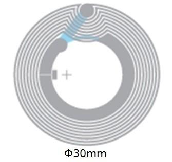 Close-up view of RFID Wet Inlay showing chip and antenna details