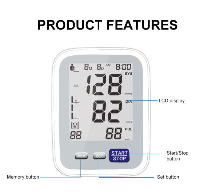 Cina polsino domestico LCD del braccio della batteria di 5v aa del monitor automatico di pressione sanguigna in vendita