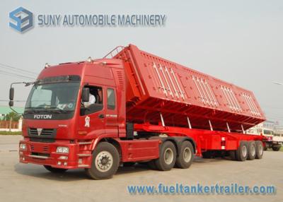 China 12 m Length Semi Side Dump Trailer Heavy Duty 3 Aaxle 60 Ton for sale