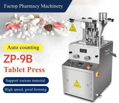 China 60KN Pressure Pill Tablet Press Machine 2.2kw With 9 Punches Station for sale