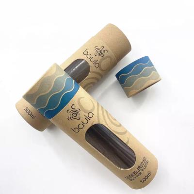 Cina Tubo di carta kraft stampato con finestra per l'imballaggio di bicchieri di bottiglie di vino in vendita