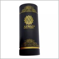 China Custom CMYK Black Paper Round Box Perfume Packaging with EVA Insert 500pcs MOQ for sale