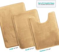China Bathroom Rug Set Machine Washable Solid Rectangle Mats with PVC Non Slip Backing for sale