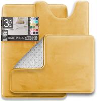 China Bathroom Rug Set Machine Washable Solid Rectangle Mats with PVC Non Slip Backing for sale
