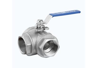 China CF8M Stainless Steel Ball Valve Reduced Bore 3 Way 1000 PSI With Thread Connection for sale