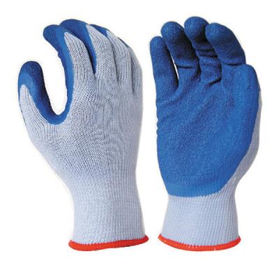 China 10Gauge 5Yarn(21S) Cotton Liner Crinkle latex coated cotton gloves Cotton Working Gloves for sale