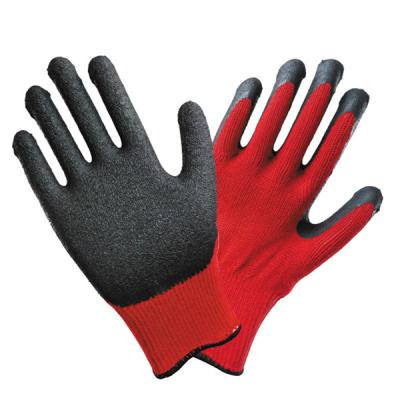 China 10Gauge 5Yarn(21S) Cotton Liner Crinkle Latex Cotton Working Gloves Latex rubber palm work gloves for sale