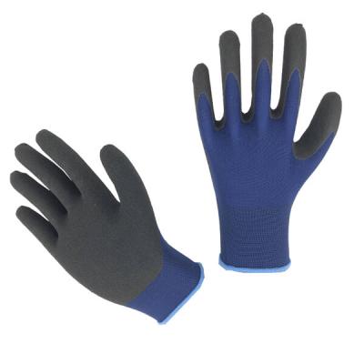 China 13Gauge Polyester Liner Sandy Latex Palm Coated Gloves Latex Dipped Gloves Latex Rubber Palm Work Gloves for sale