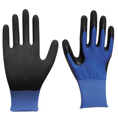 China 13G Polyester Liner Nitrile Sandy Coated Gloves Nitrile Coated Work Gloves Nitrile Dipped Work Gloves for sale