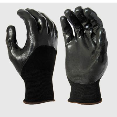 China 13Gauge Polyester Liner 3/4 Nitrile Dipped Gloves Waterproof Work Gloves Nitrile Dipped Work Gloves for sale