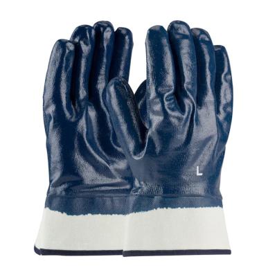 China Cotton Jersey Liner Half/Fully Coated Nitrile Gloves Heavy Duty Work Gloves Safety Cuff Work Gloves for sale