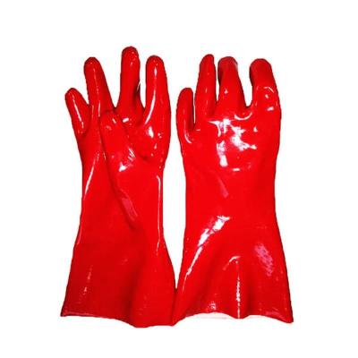 China Cotton Interlock Liner Long PVC Coated Gloves heavy duty rubber gloves waterproof work gloves pvc work gloves for sale