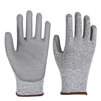 China Anti Cut Level 5 UHMWPE/HPPE Liner PU Coated Cut Resistant Work Gloves Anti Cut Gloves Non Cut Gloves for sale