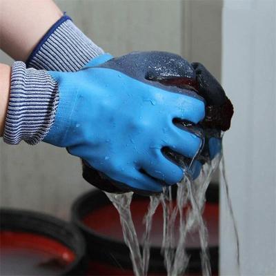 China 15Gauge Nylon Acrylic Loop Napping Latex Fully And Sandy Double Coated Waterproof Work Gloves Cold Weather Work Gloves for sale