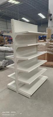 China Medium Duty Double-Sided Supermarket Rack with 1-7 Layers Metal and Wood Material for sale