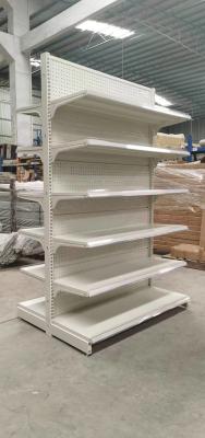 China Medium Duty Double-Sided Supermarket Rack with 1-7 Layers Metal and Wood Material for sale
