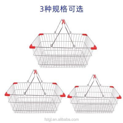 China 15 kg Gewichtskapazität Zink oder Chromplattiertes Drahtnetz Metall Einkaufskorb für den Laden zu verkaufen