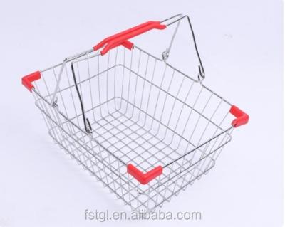 China 15 kg Gewichtskapazität Zink oder Chromplattiertes Drahtnetz Metall Einkaufskorb für den Laden zu verkaufen
