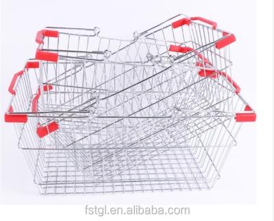 China 15 kg Gewichtskapazität Zink oder Chromplattiertes Drahtnetz Metall Einkaufskorb für den Laden zu verkaufen