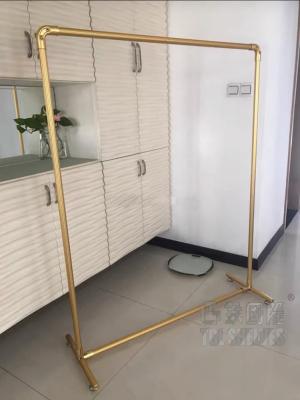 China Modern Design Clothes Store Rack Gold Color 120×40×145cm Size for sale