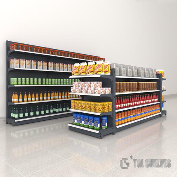 Factory Price Convenience Store Display Shelves Shop Rack In Black Color