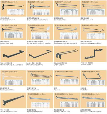China Euro Black Metal Pegboard Hooks Zinc coating OEM Iron Material for sale