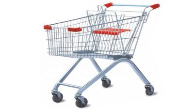 China carro rodado europeu da compra do trole do metal do carrinho de compras do supermercado 60L à venda