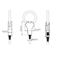 China 6mm Coil Section AC Flexible Rogowski Current Transformer 100kA IP67 for sale