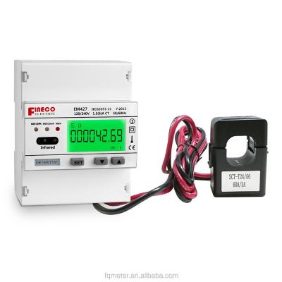 China CL1.0 72*104.5*60 Two Phase Three Wires Modbus Electric Energy Meter for CT120/240V for sale