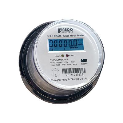 China CE Certified EM12100RS ANSI 2S Two Phase Three Wire Socket Energy Meter 0-999999.99 for sale