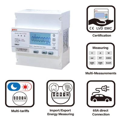 China Better than Class1.0 EM537 3*133/230V 3*230/400V 3 Phase 4 Wire Energy Meter Sub Meter Digital Watt Meter for sale