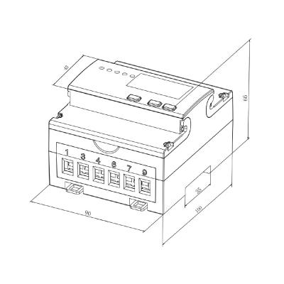 China EM537 3*230/400V 5 ((65)Un medidor de energía eléctrica bidireccional de tres fases en venta