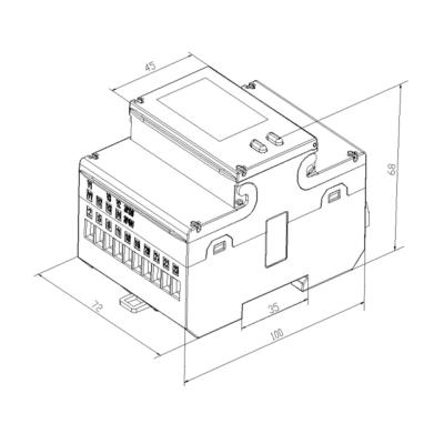 China MID approved EM4373 lora module three phase power quality analyzer~lora rs485~modbus for sale