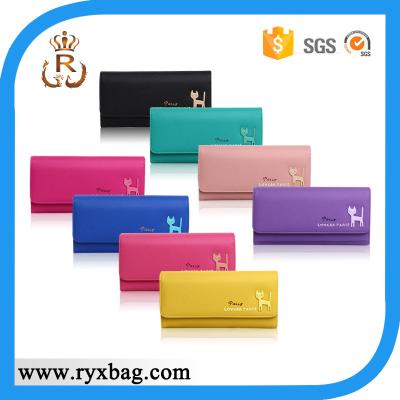 China Ladies multi-color PU leather wallet for sale