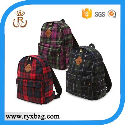 China Child tartan school backpack bag for sale