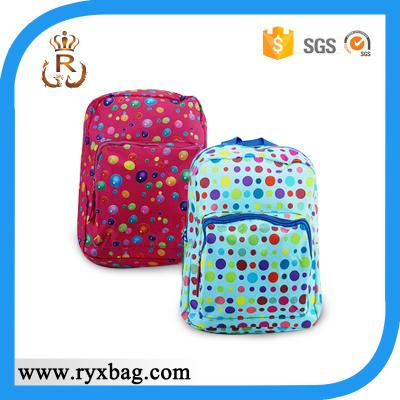 China Kids colorful dot school bag for sale