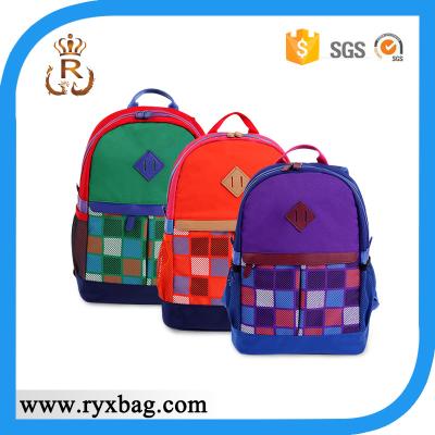 China Latest fashion kids grid school bag for sale