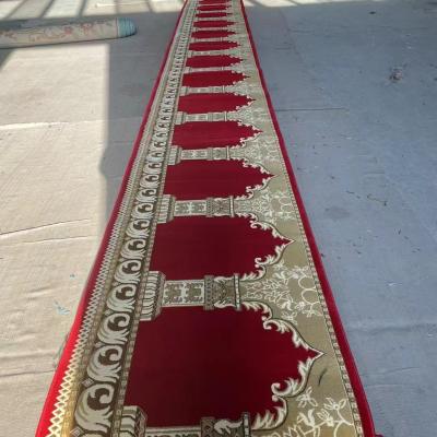 China Jute Backing Customized Patterns Mosque Prayer Carpet 4*25 Roll for Restaurant Decor for sale