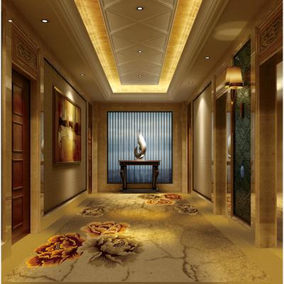 China 7*11 Densiteit wol en nylon Axminster casino tapijt voor wand-op-wand installatie Te koop