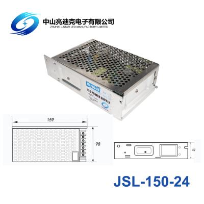 China Binnen Waterdichte AC 277V PFC Omschakelingsvoeding 24V 150W Te koop