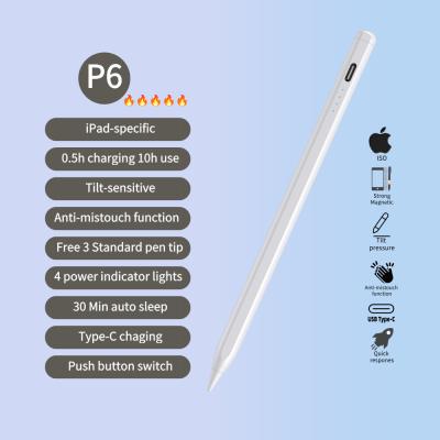 China Push Switch Stylus Pen for apple Pencil with Led Power Indicators Palm Rejection Touch Pencil for 2018 to 2026 ipad Pencil for sale
